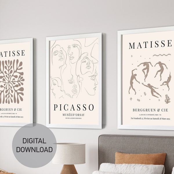 Pastel Blue Matisse Print Set of 6 Matisse Exhibition Poster Neutral ...