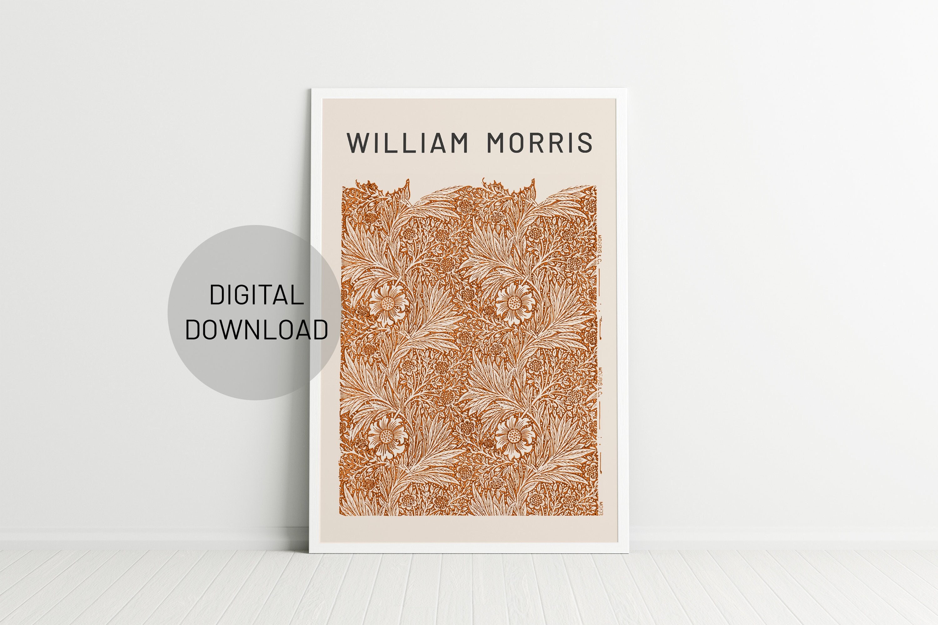 William Morris Orange Pattern Poster Orange Wall Art Nouveau - Etsy