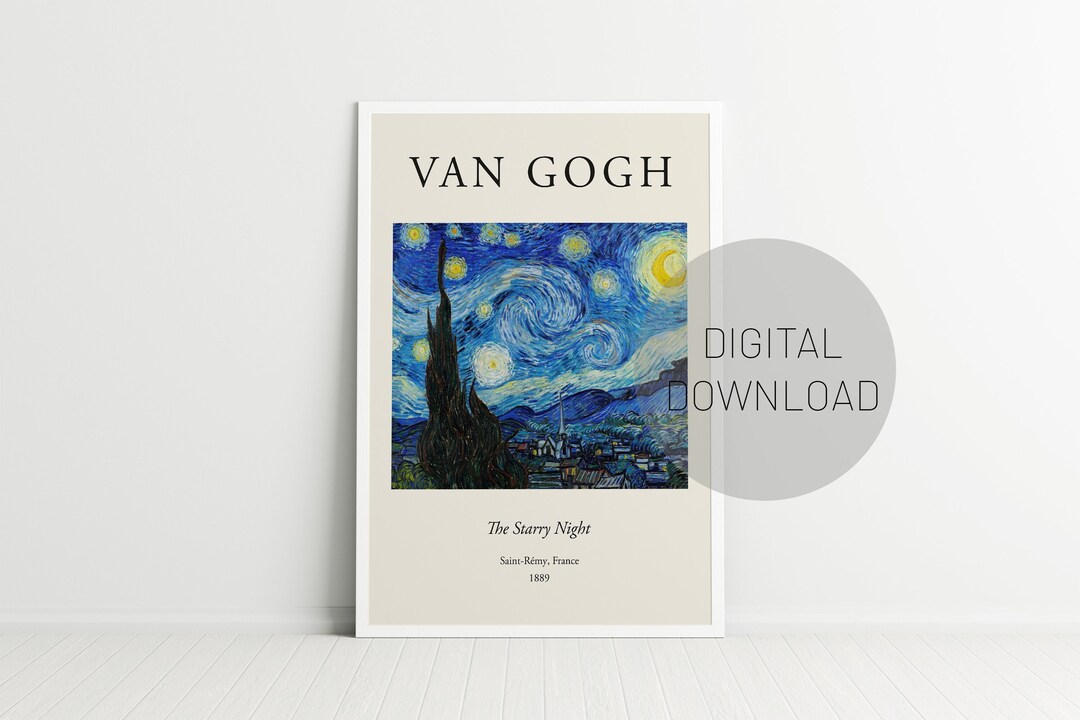 Vincent Van Gogh Exhibition Poster, Starry Night, Famous Gallery Wall ...
