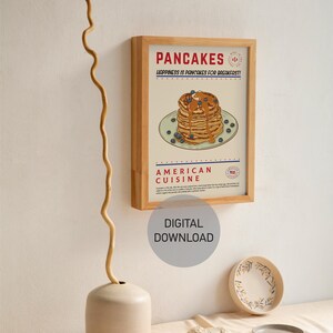 Pancakes Print, Beige Pancakes Poster, Printable Wall Art, Foodie ...