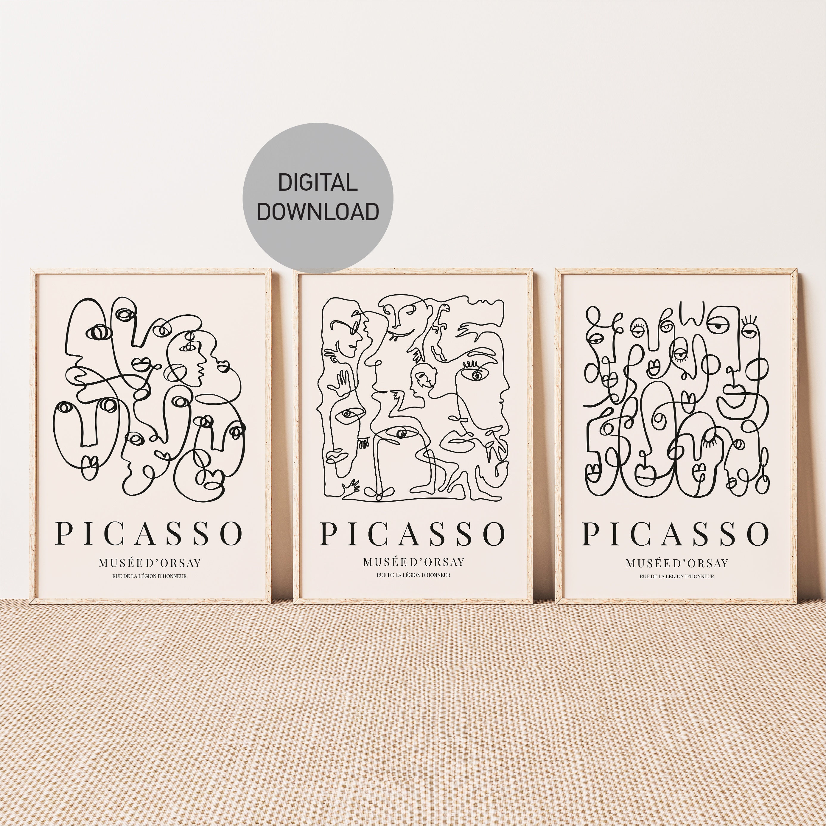 3er Set Picasso Gesichter Print Picasso Print Download - Etsy.de