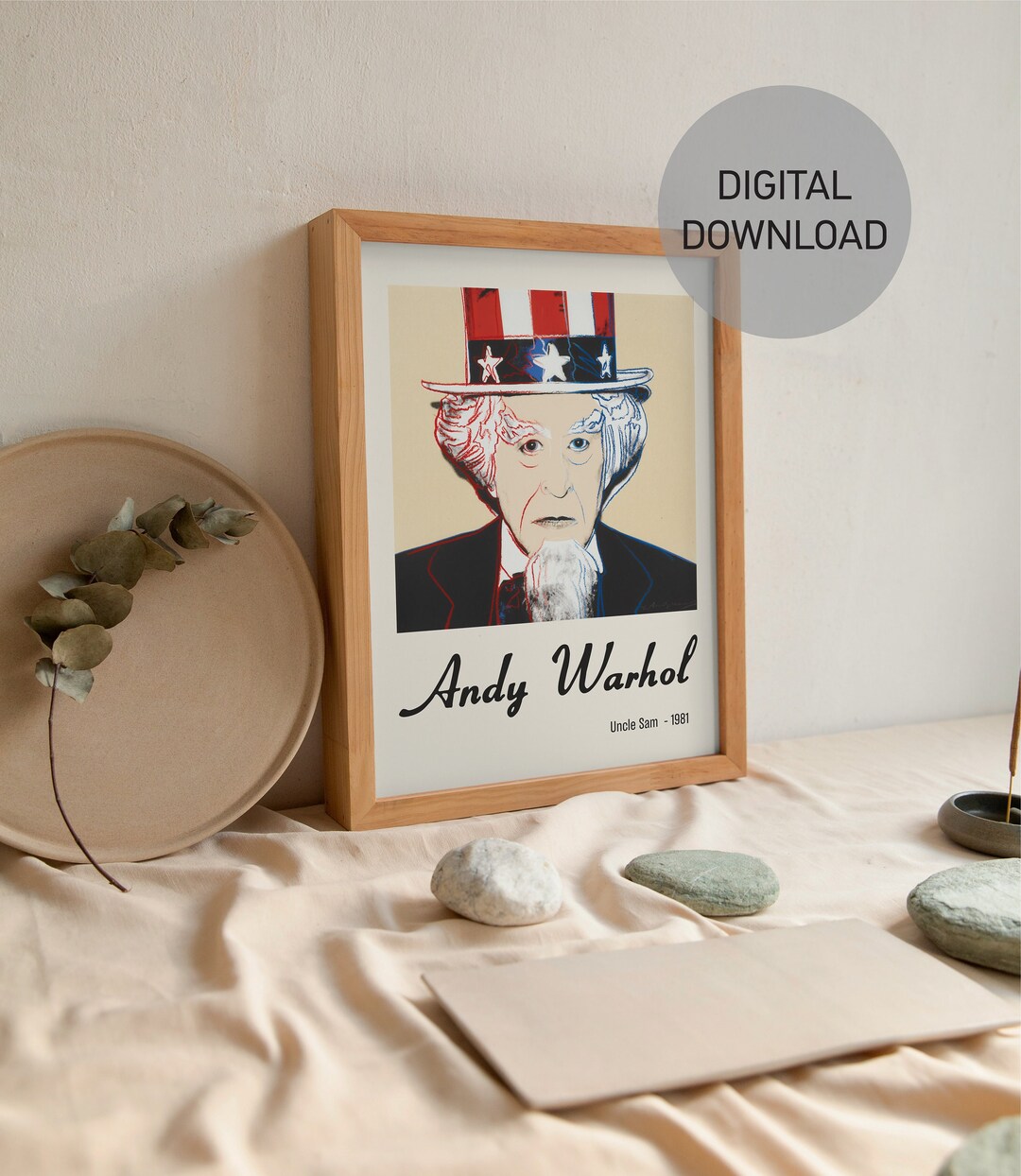 Andy Warhol Uncle Sam, Exhibition Art Poster, Vintage Print, Pub Decor ...