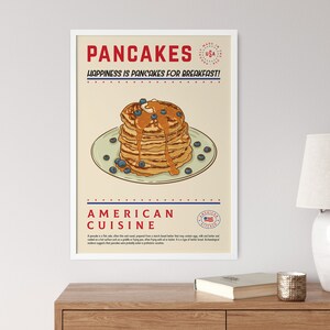 Pancakes Print Beige Pancakes Poster PRINTABLE WALL ART Foodie - Etsy