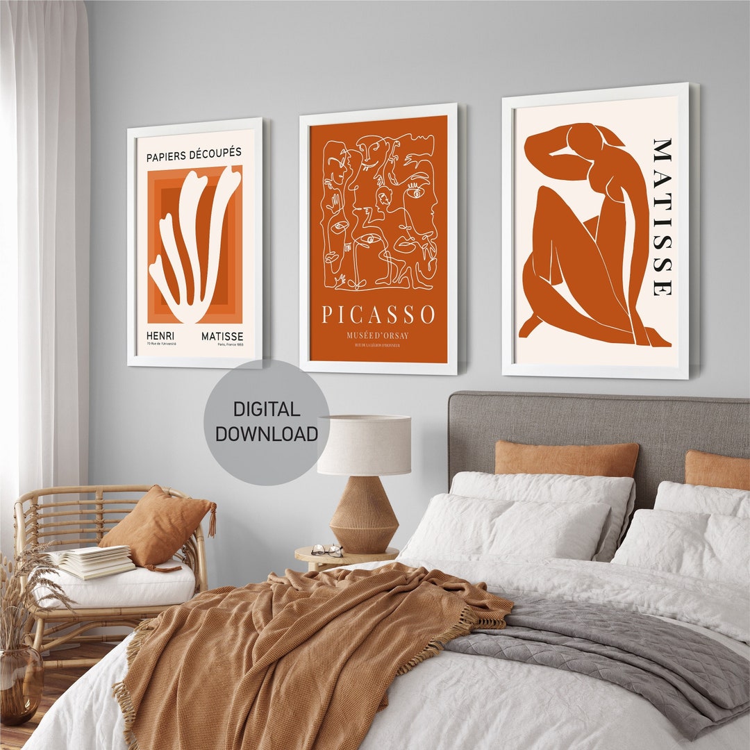 Henri Matisse Print Set of 3, Matisse Orange Poster Set, Living Room ...