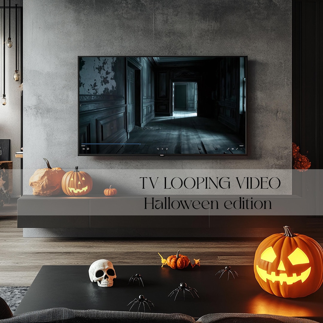 Haunted House Halloween TV Frame Video: Animated Loop (digital Download ...