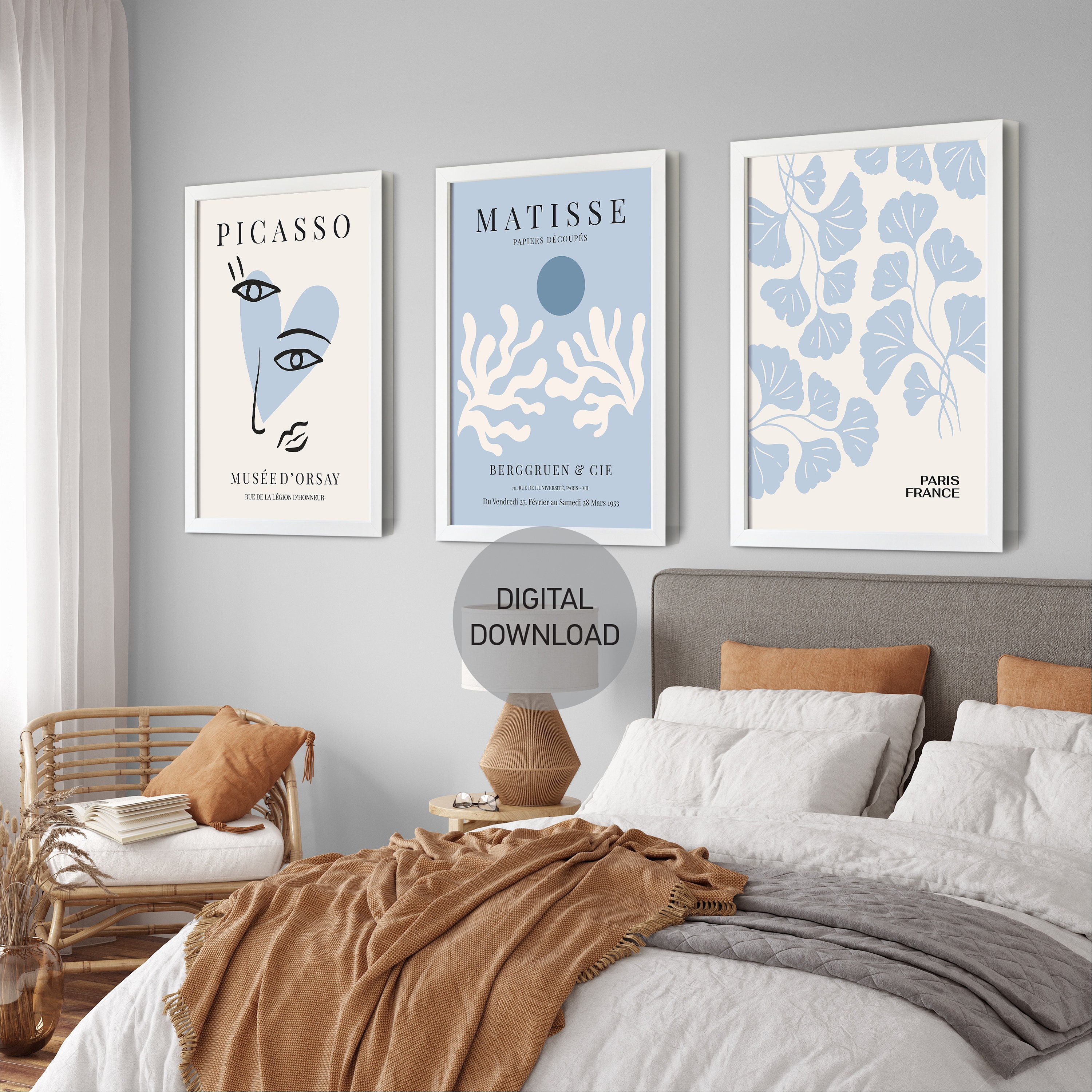 Pastel Blue Matisse Print Set of 6 Matisse Exhibition Poster Neutral ...