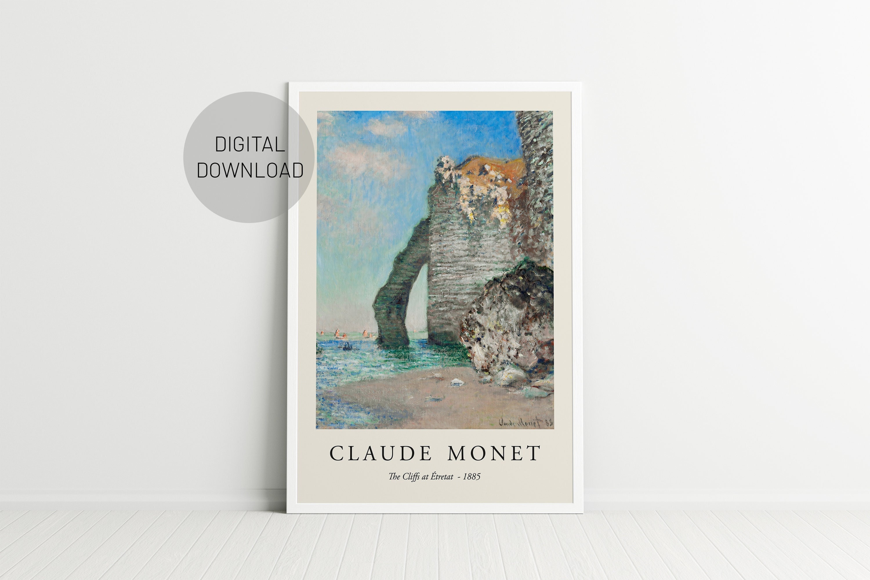 Claude Monet DIGITAL DOWNLOAD Poster Monet the Cliffs at - Etsy