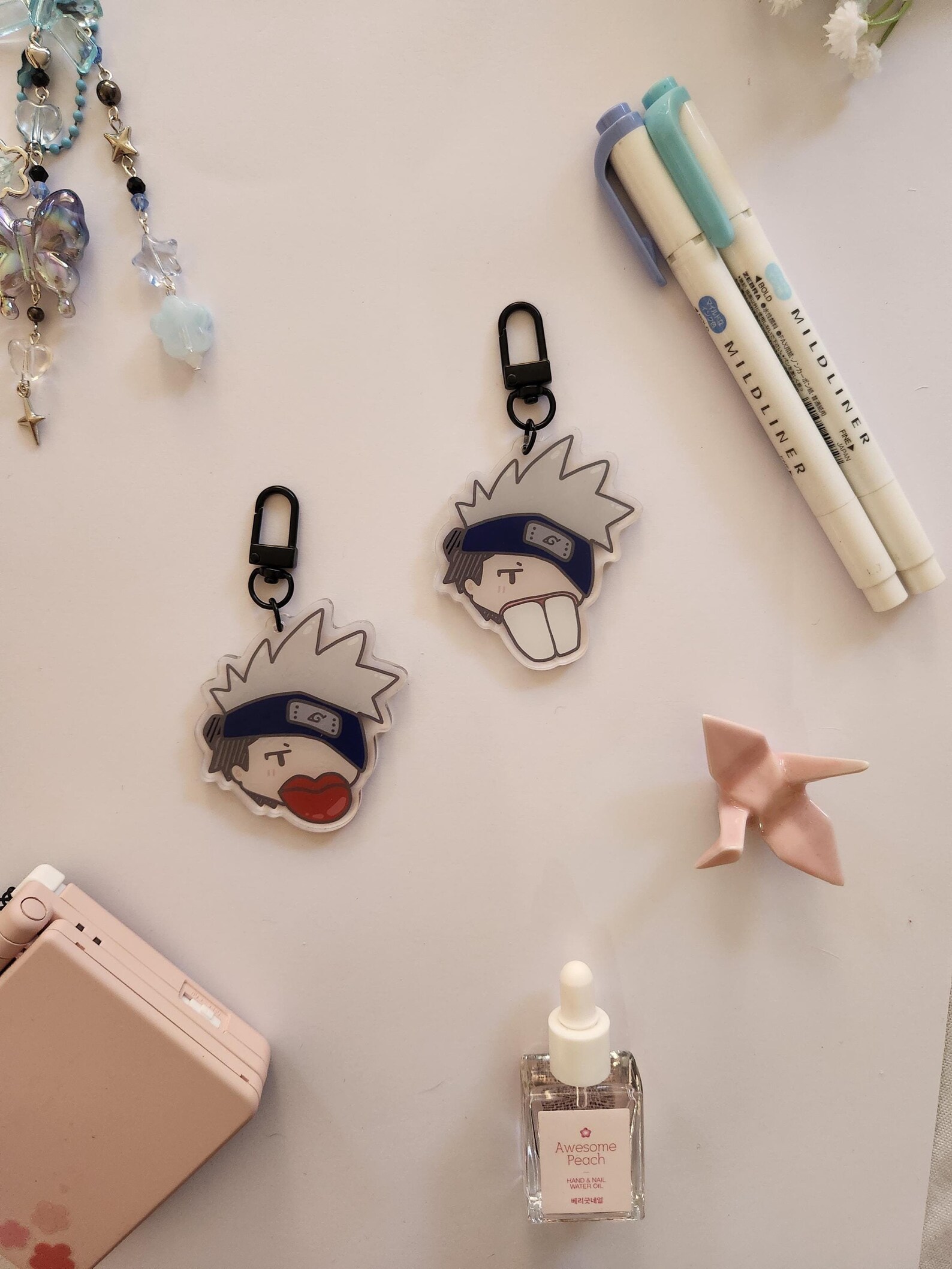 NRT Anime Ninja Funny Face Acrylic Keychain Charm - Etsy