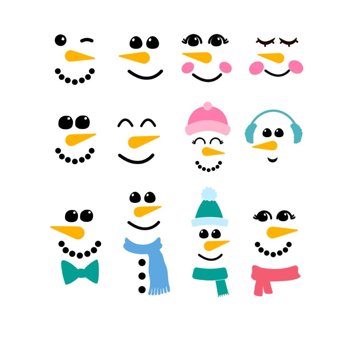 Snowman Face Svg Snowman Svg Snowman PNG Snowman Clipart Christmas Svg ...