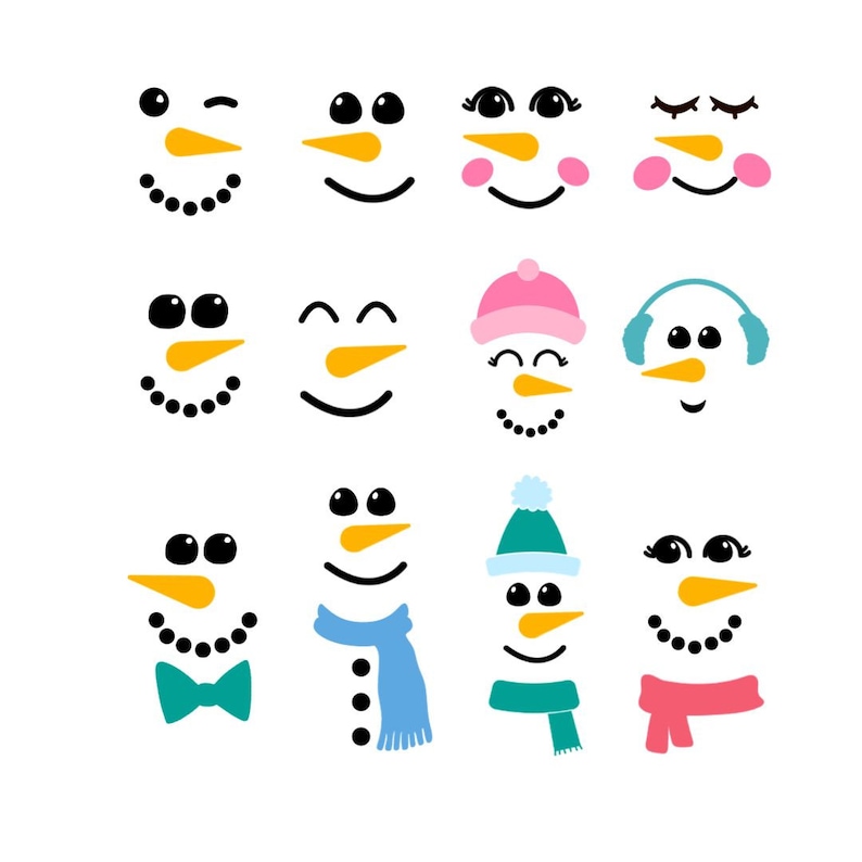 Snowman Face Svg Snowman Svg Snowman PNG Snowman Clipart Christmas Svg ...