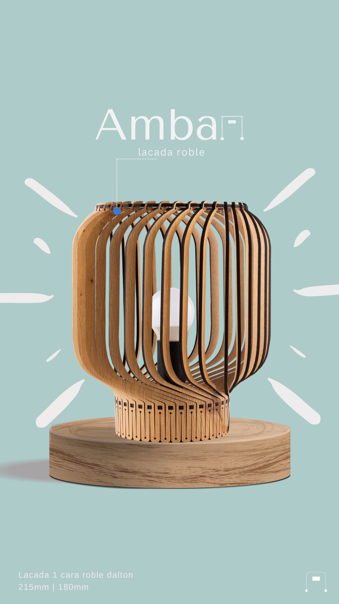 Laser Cut Wood Table Lamp. Unique Design in Dm Oak, Black and White - Etsy