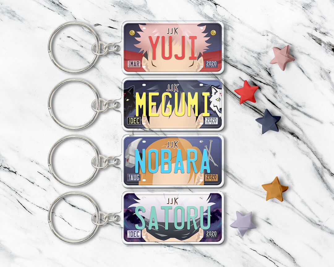 Set of Anime Characters Keychain. Arylic Keychain Bundle. Anime Merch ...