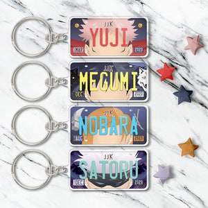 Set of Anime Characters Keychain. Arylic Keychain Bundle. Anime Merch ...
