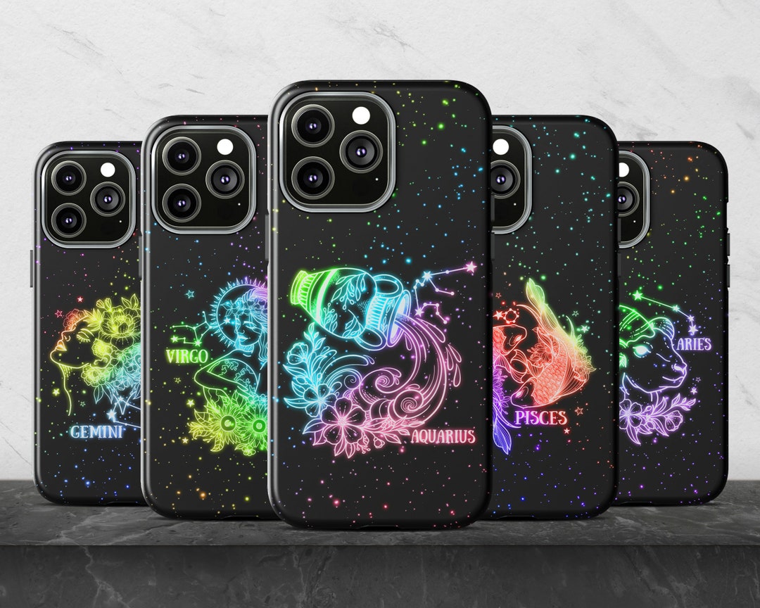 Zodiac Starry Skies Phone Case: Glowing Constellation Art - Etsy
