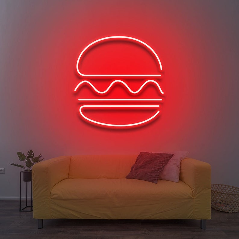Burger LED Neon Sign - Etsy