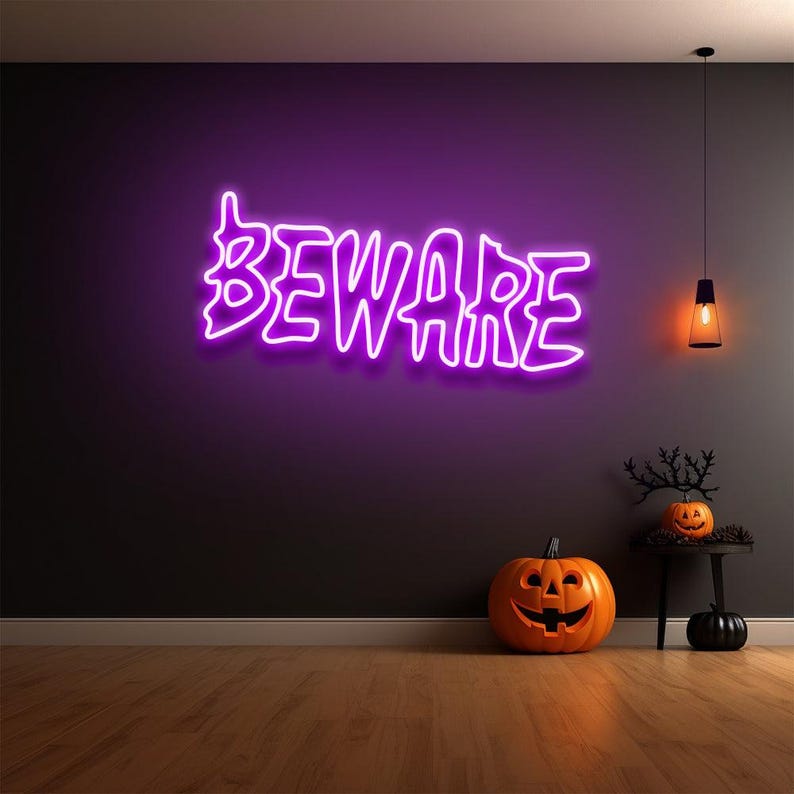 Beware LED Neon Sign - Etsy