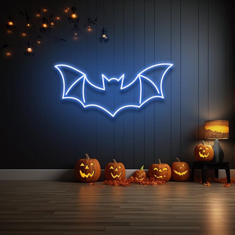Halloween Bat LED Neon Sign - Etsy
