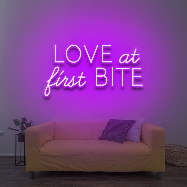 Love at First Bite LED Neon Sign - Etsy
