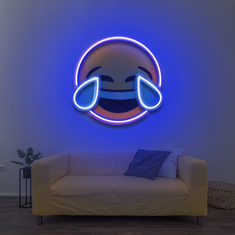 Neon Sign Laughing Emoji - Etsy