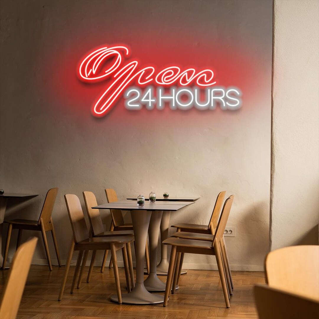 Open 24 Hours - LED Neon Sign - Etsy