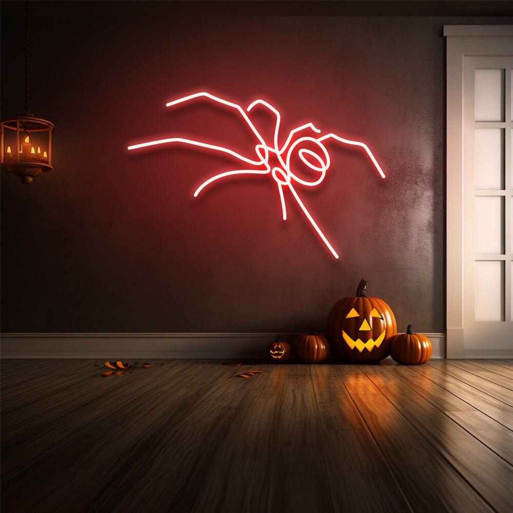 Scary Spider LED Neon Sign - Etsy
