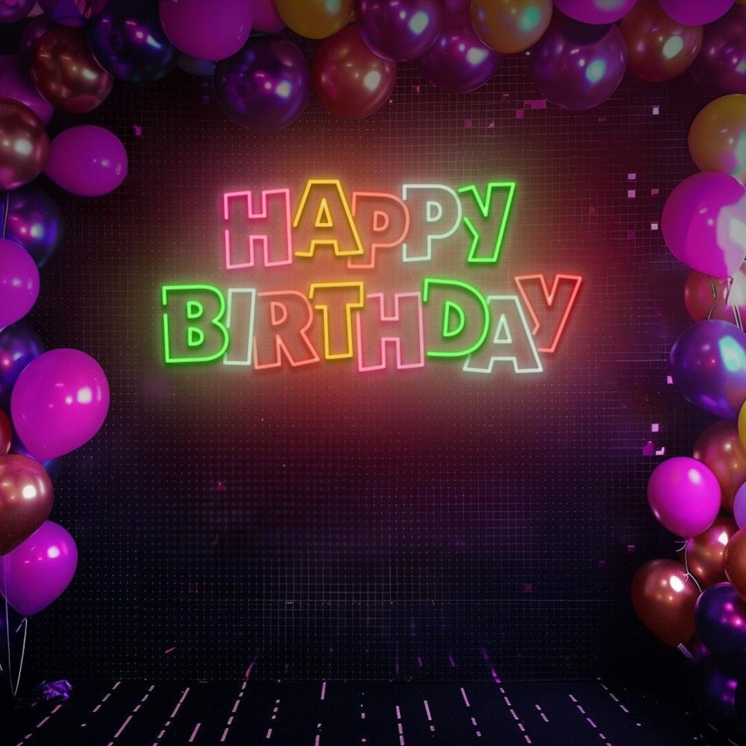 Happy Birthday - LED Neon Sign - Etsy