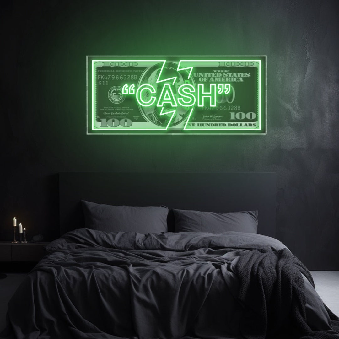 Cash LED Neon Sign - Etsy