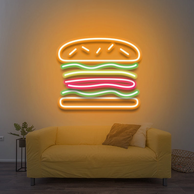 Hamburger LED Neon Sign - Etsy