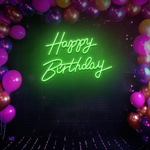Happy Birthday 2 - LED Neon Sign - Etsy