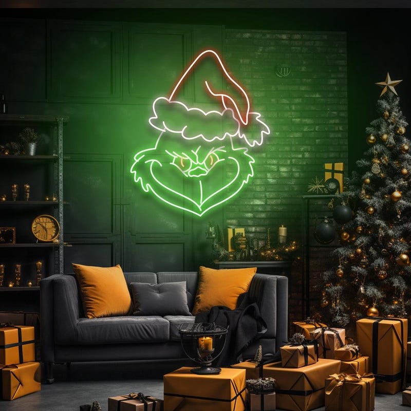 Grinch Face Wreath Sign - Etsy