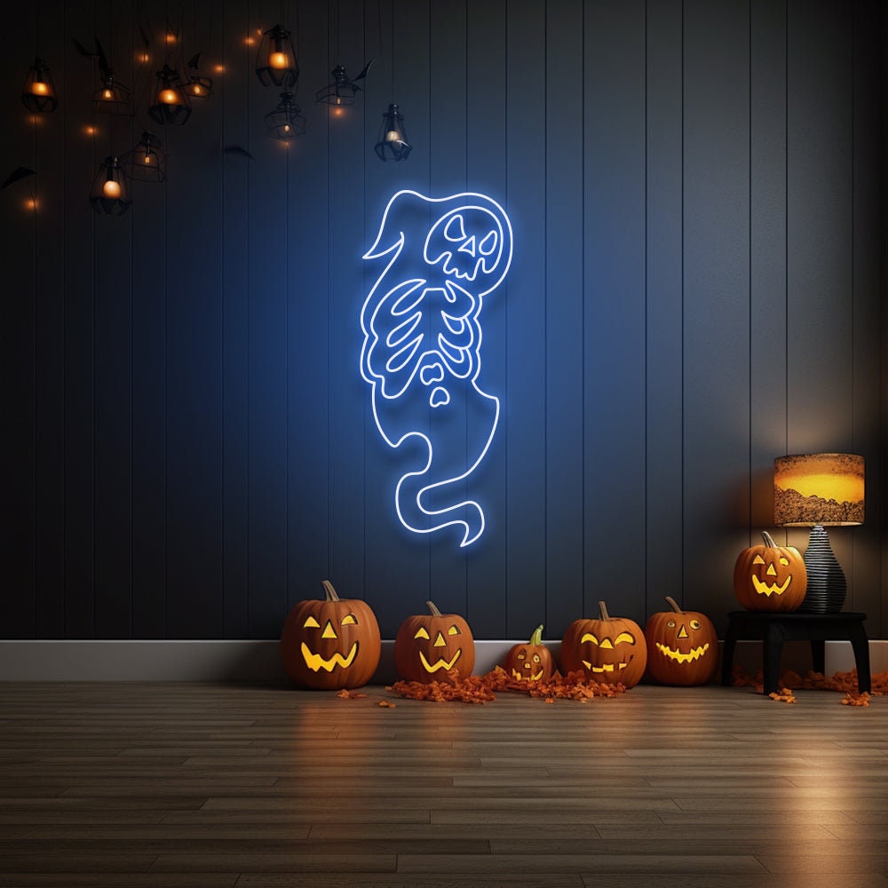 Skeleton Ghost LED Neon Sign - Etsy