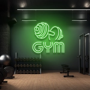 Gym Dumbbell LED Neon Sign - Etsy