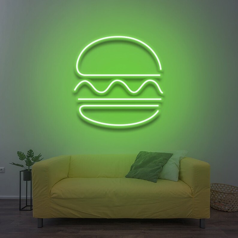 Burger LED Neon Sign - Etsy