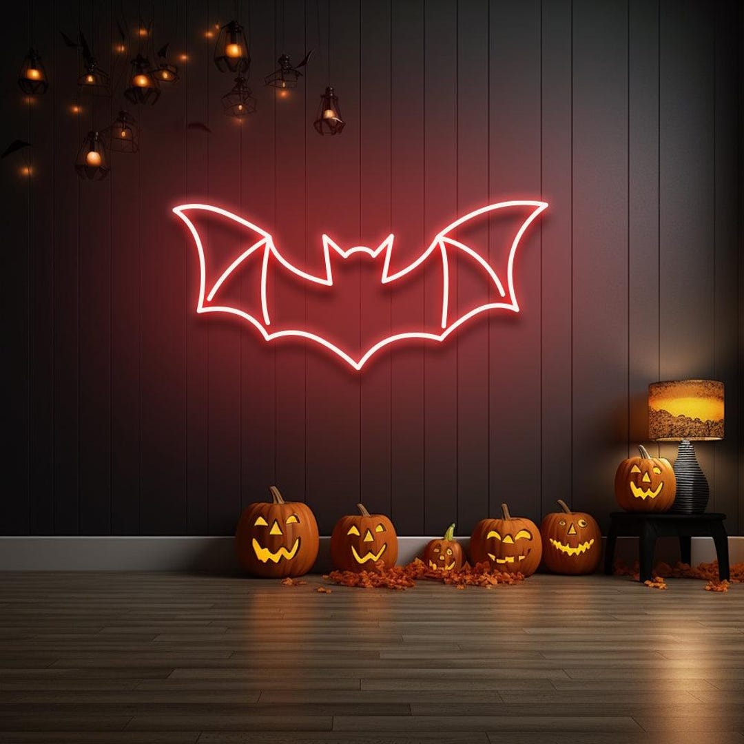 Halloween Bat LED Neon Sign - Etsy