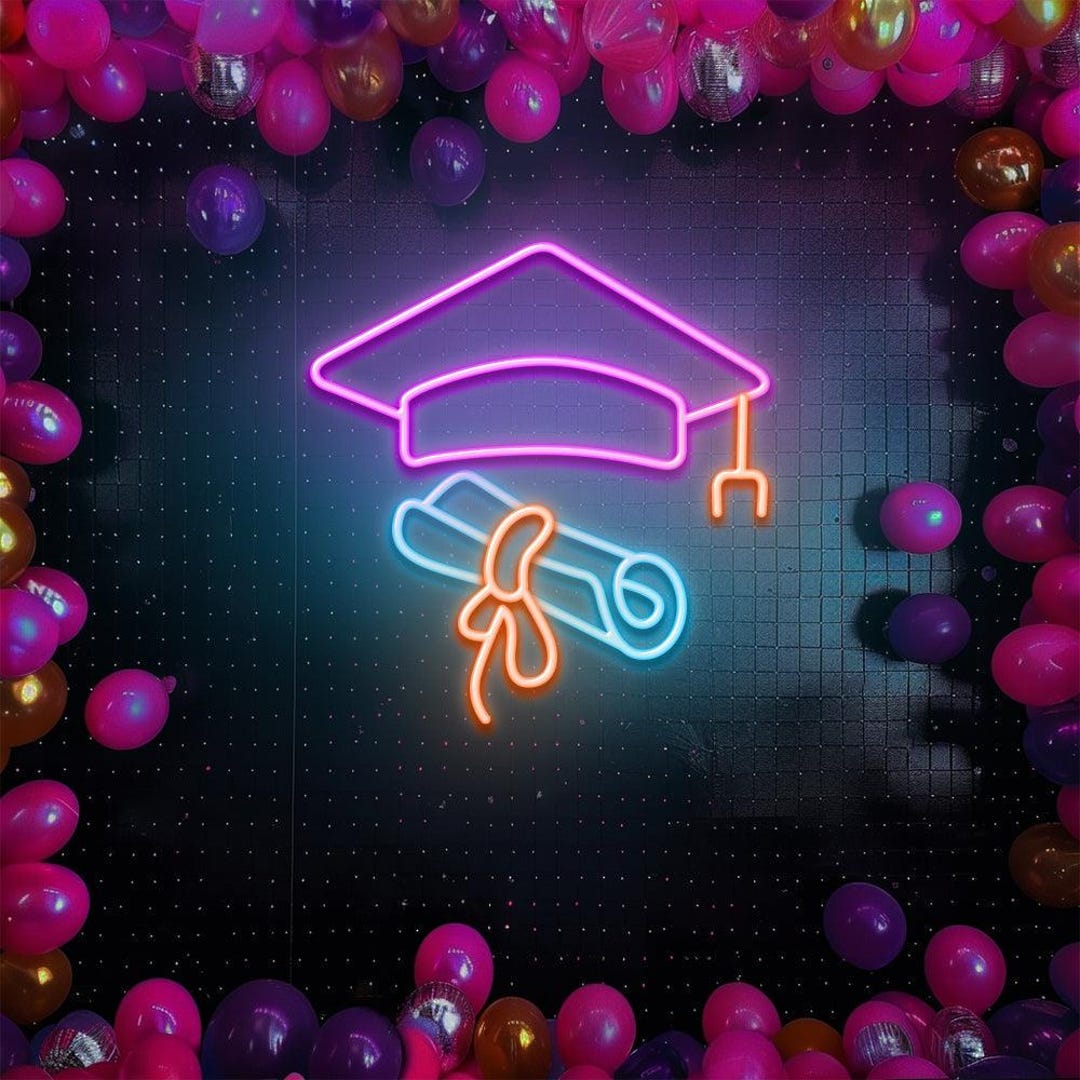Cap and Diploma LED Neon Sign - Etsy