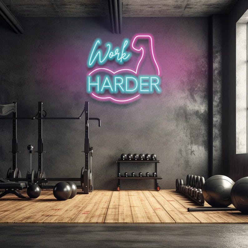 Work Harder - LED Neon Sign - Etsy