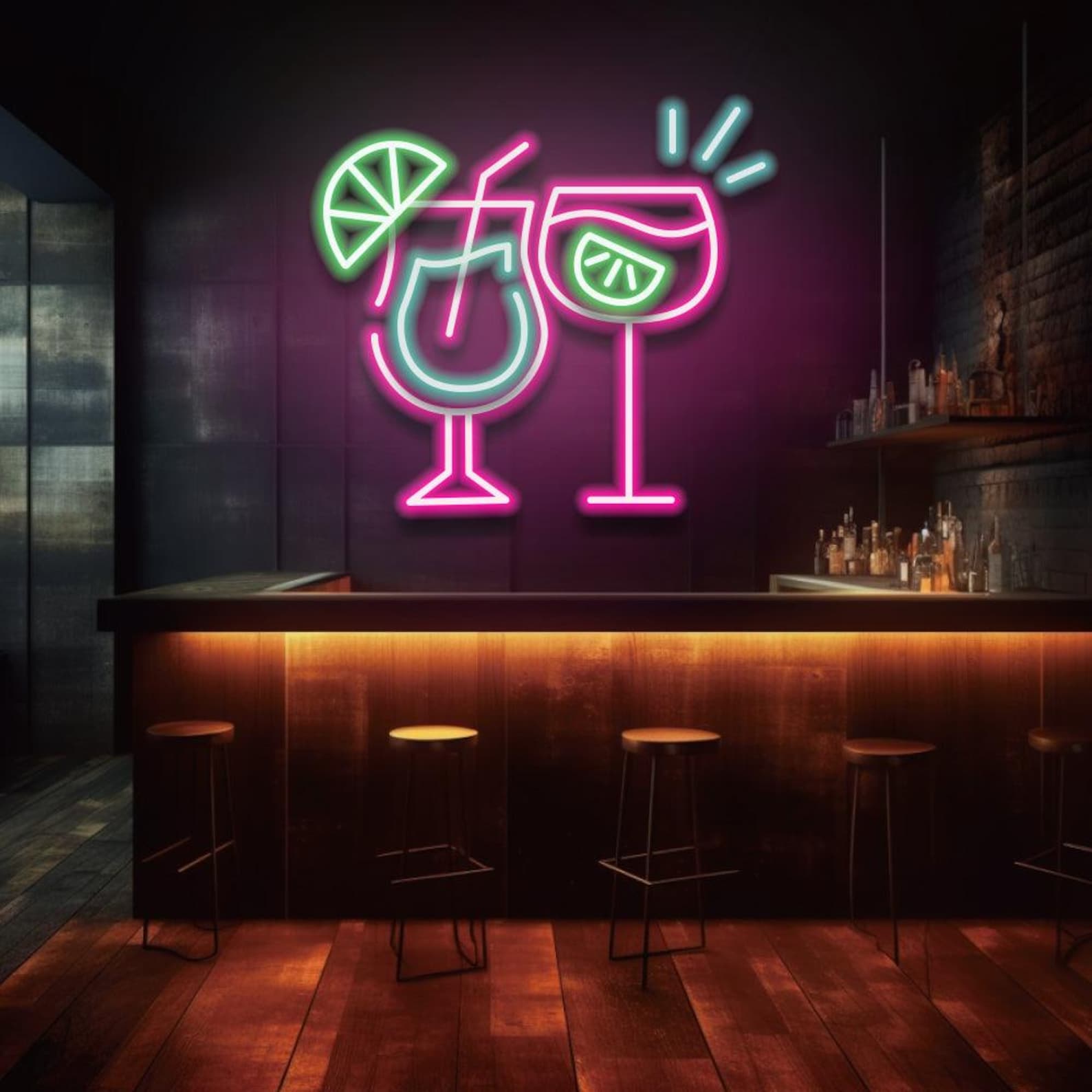 Cocktails 2 LED Neon Sign - Etsy