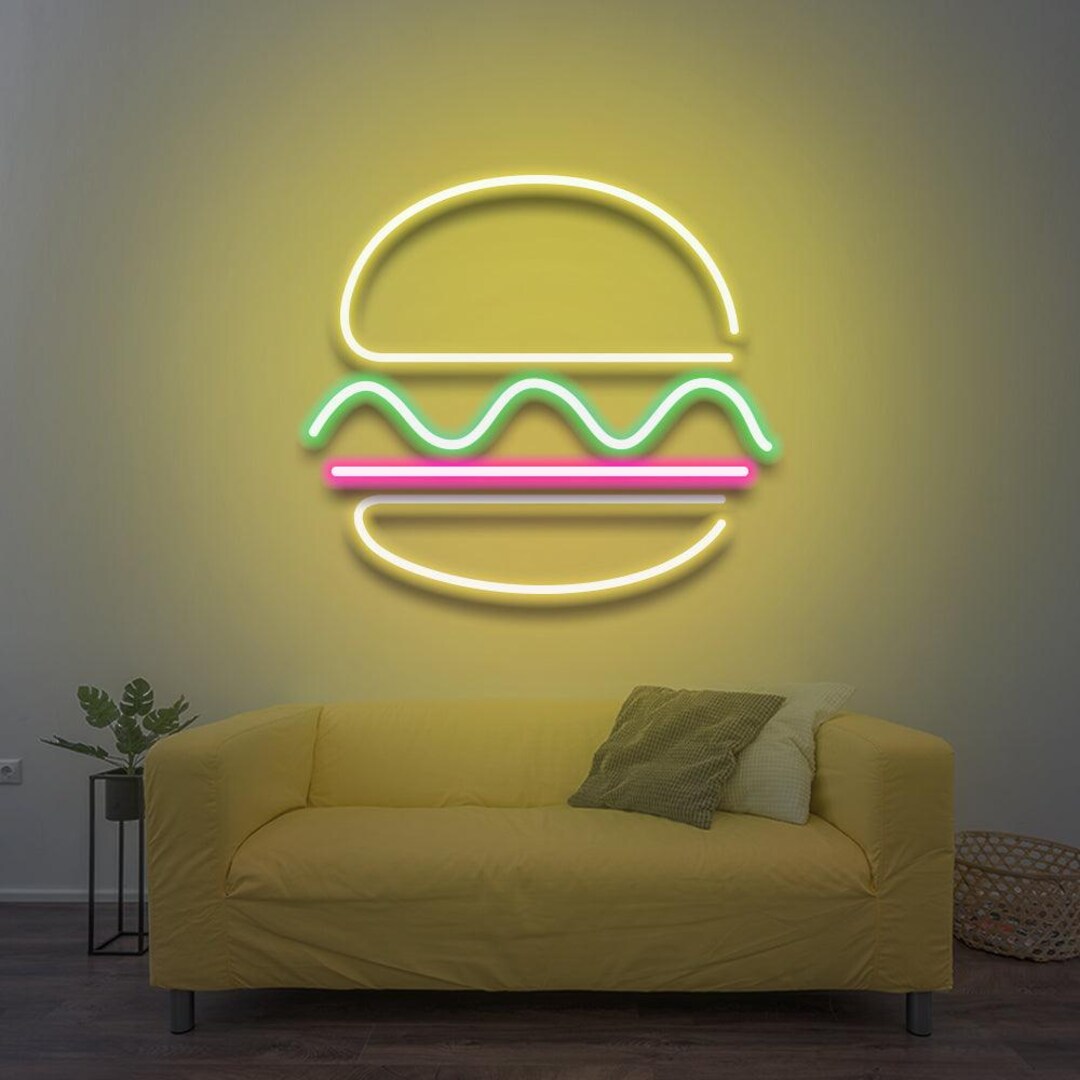 Burger LED Neon Sign - Etsy