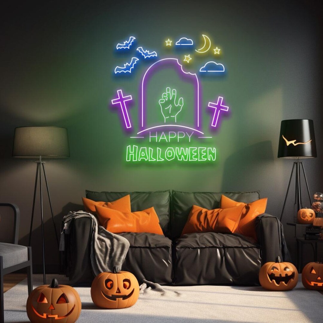 Happy Halloween RIP Neon Sign - Etsy