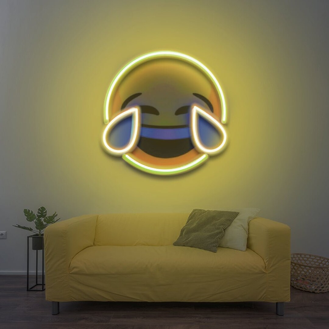 Neon Sign Laughing Emoji - Etsy