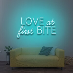 Love at First Bite LED Neon Sign - Etsy