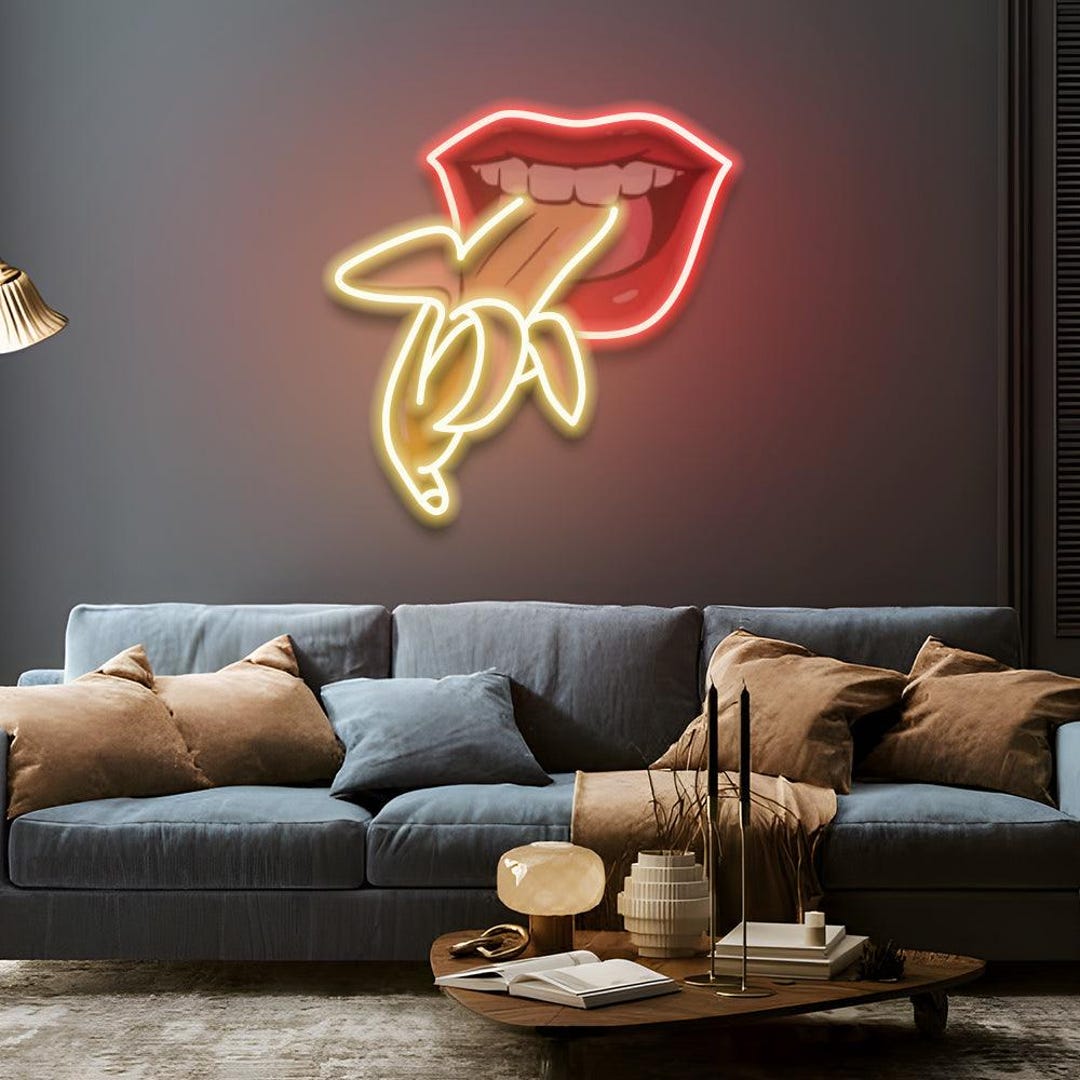 Banana Kiss LED Neon Sign - Etsy