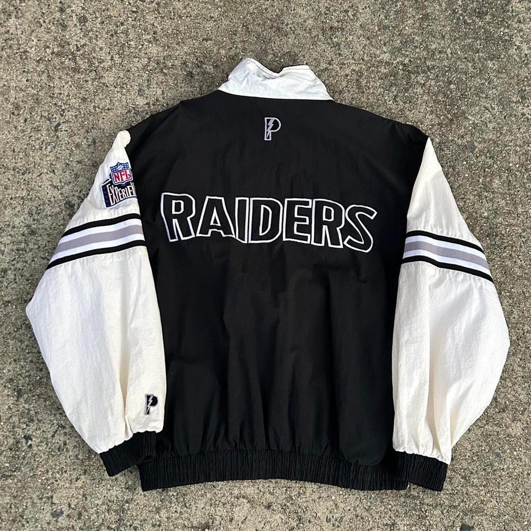 Vtg 90s Oakland Raiders Pro Player Windbreaker Style Jacket Las Vegas ...