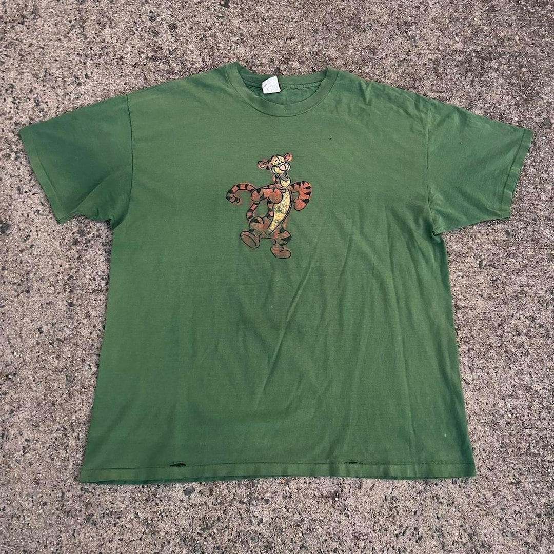 Vintage Disney Tigger Green Super Faded Tshirt Size 2XL - Etsy