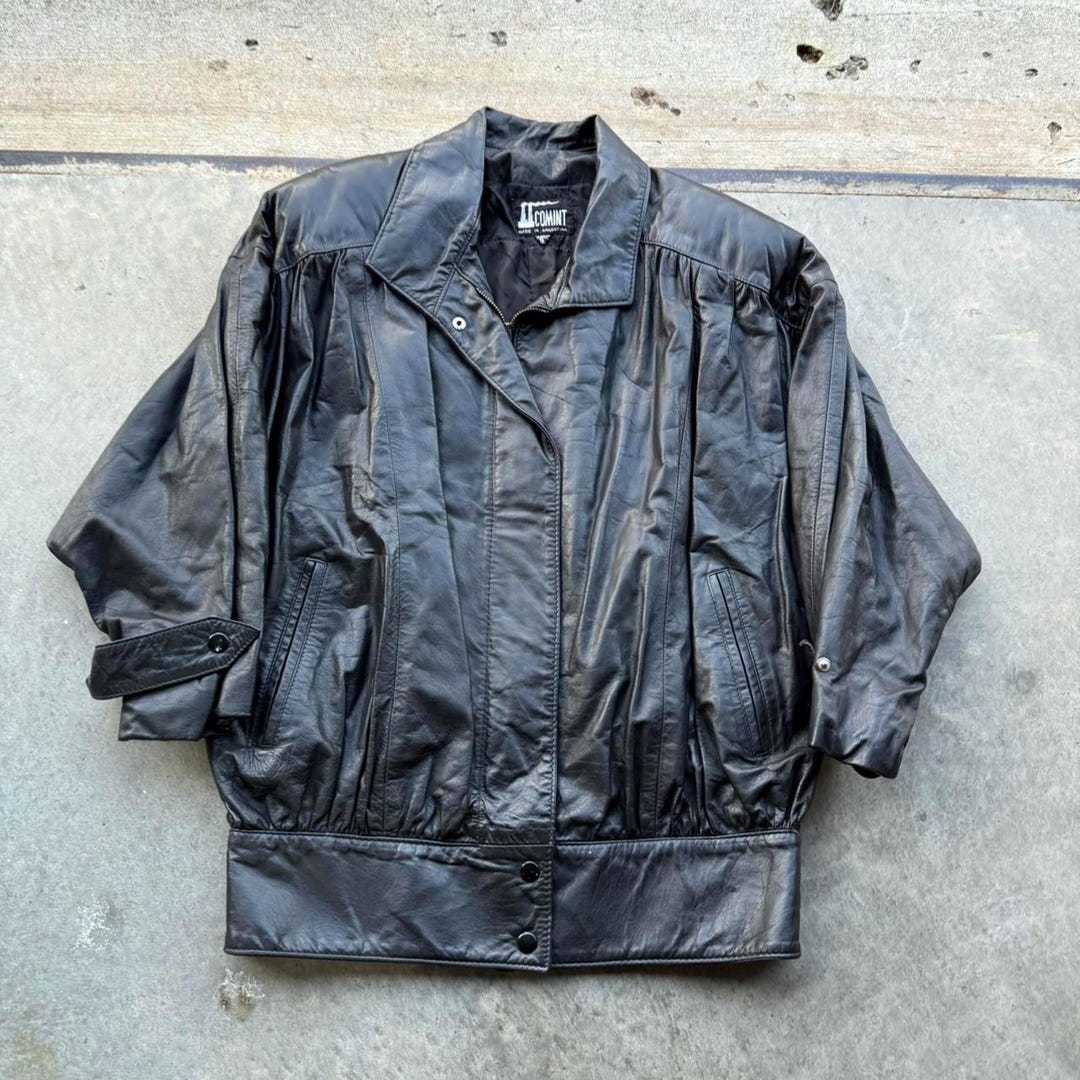 Rare Vintage Men’s Comint Black Leather Jacket | Made in Argentina Size ...