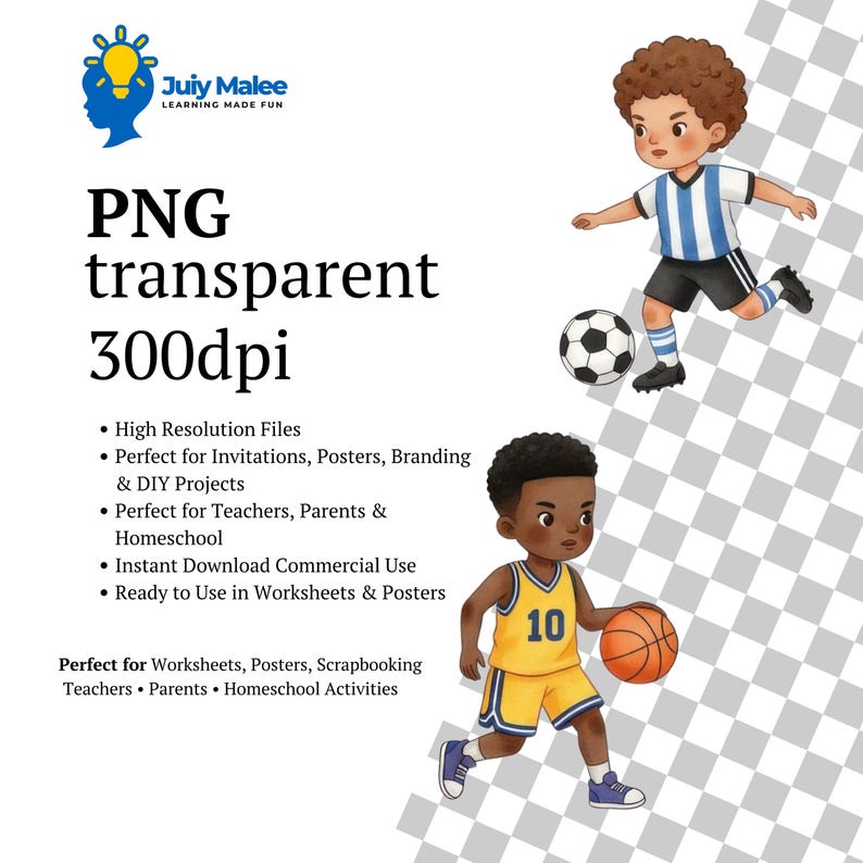 Watercolor Sports Kids Clipart Bundle: Soccer, Basketball, Gymnastics ...