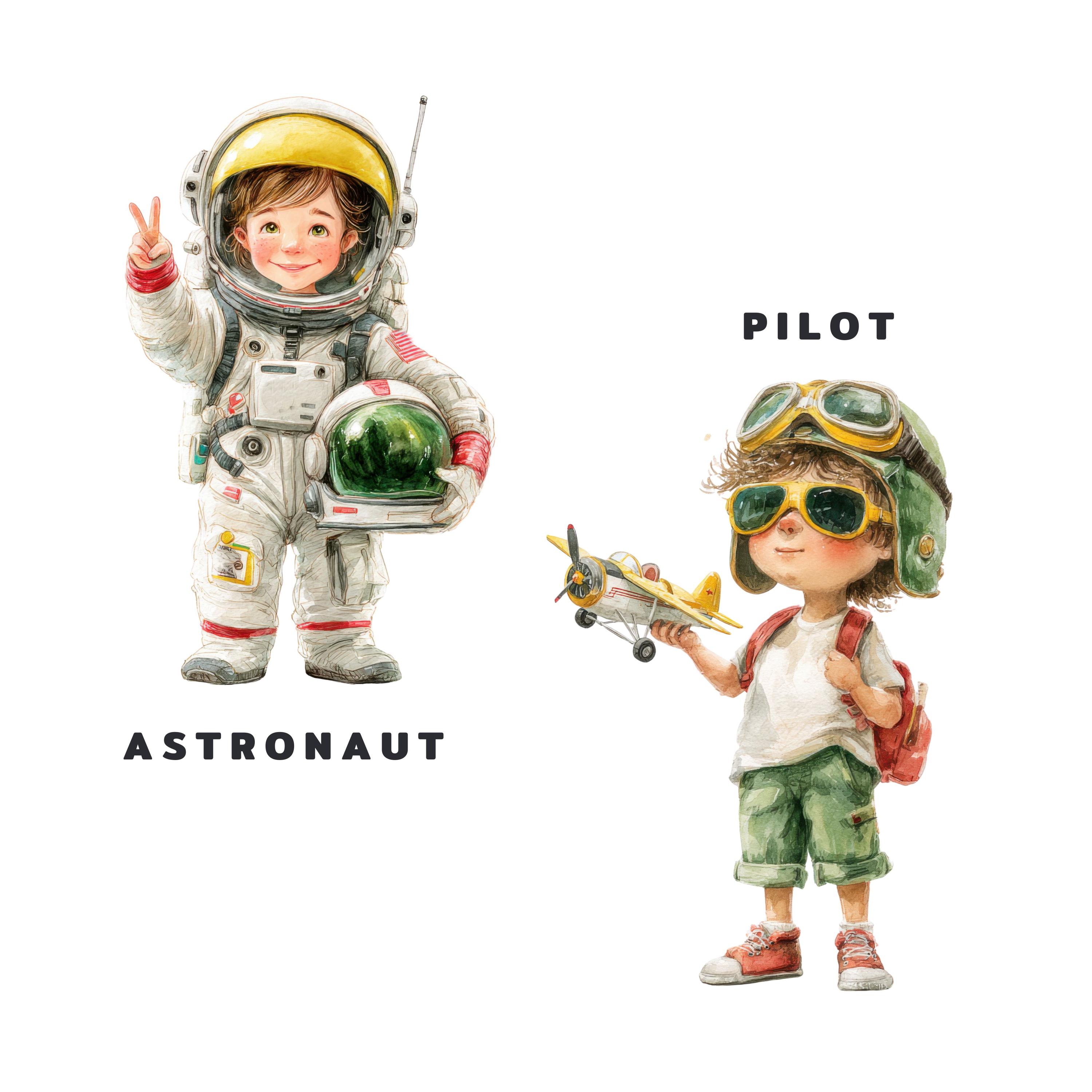 Watercolor Kids Professions Clipart Set | 30 Children Jobs PNG | Career ...