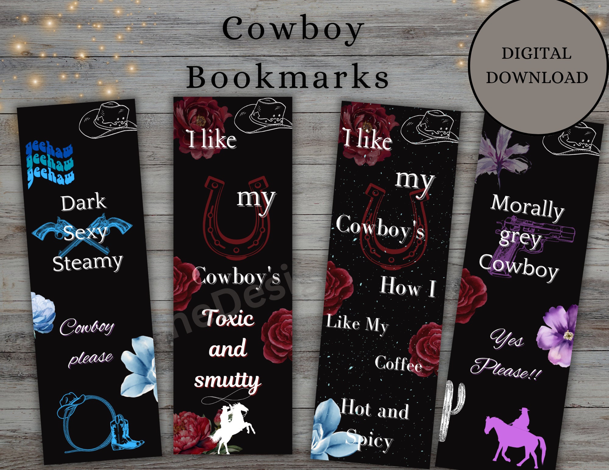 Printable Cowboy Bookmarks - Instant Download | Fun Western Designs for Readers | Perfect DIY ...