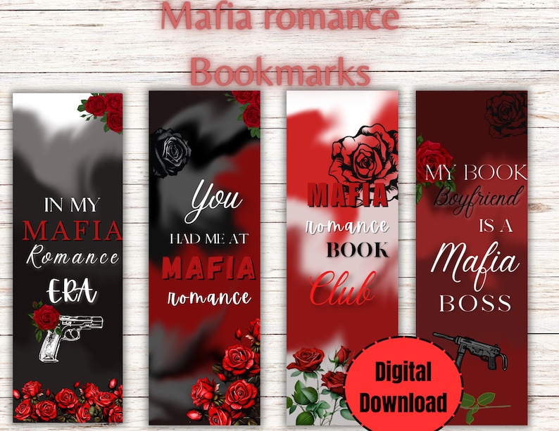 Mafia Romance | Mafia Romance Reader Bookmarks Digital Printable ...