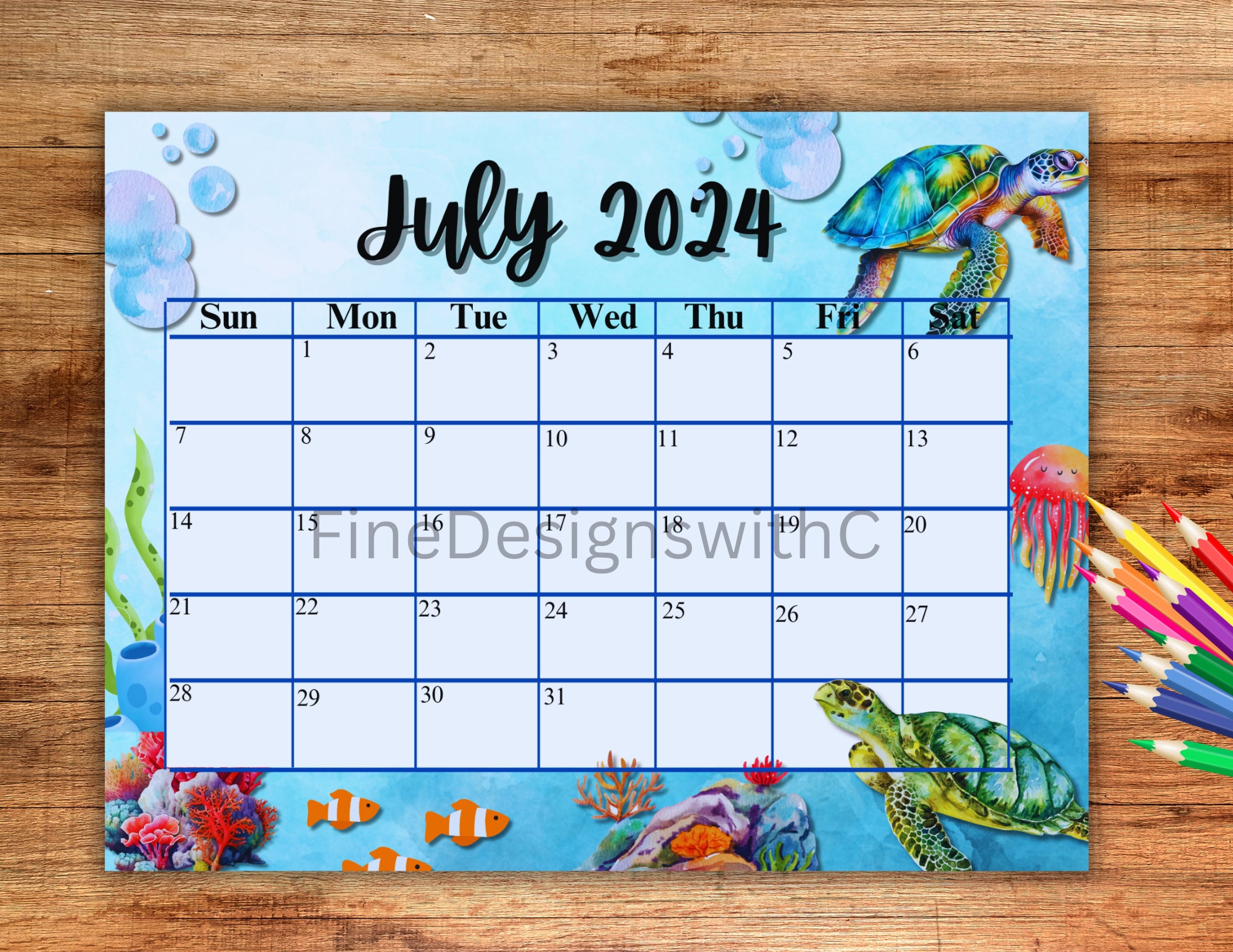 July 2024 Calendar, 4th July Independence Day, Printable Monthly ...